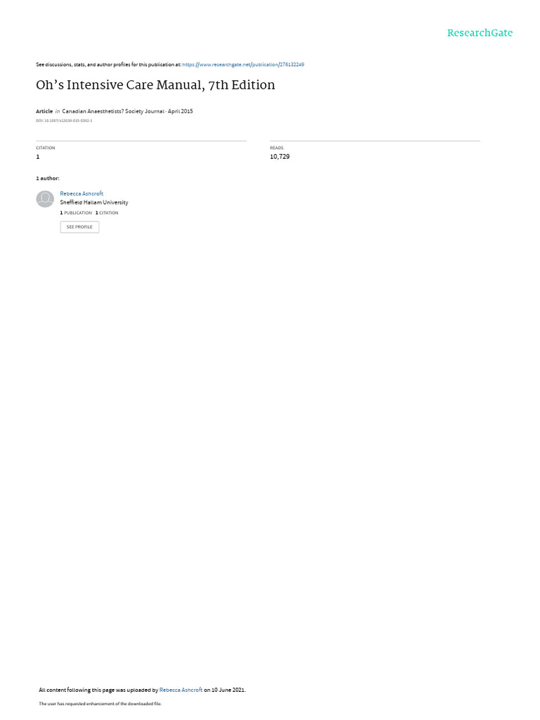 Ohs Intensive Care Manual 7th Edition | PDF | Intensive Care Medicine ...