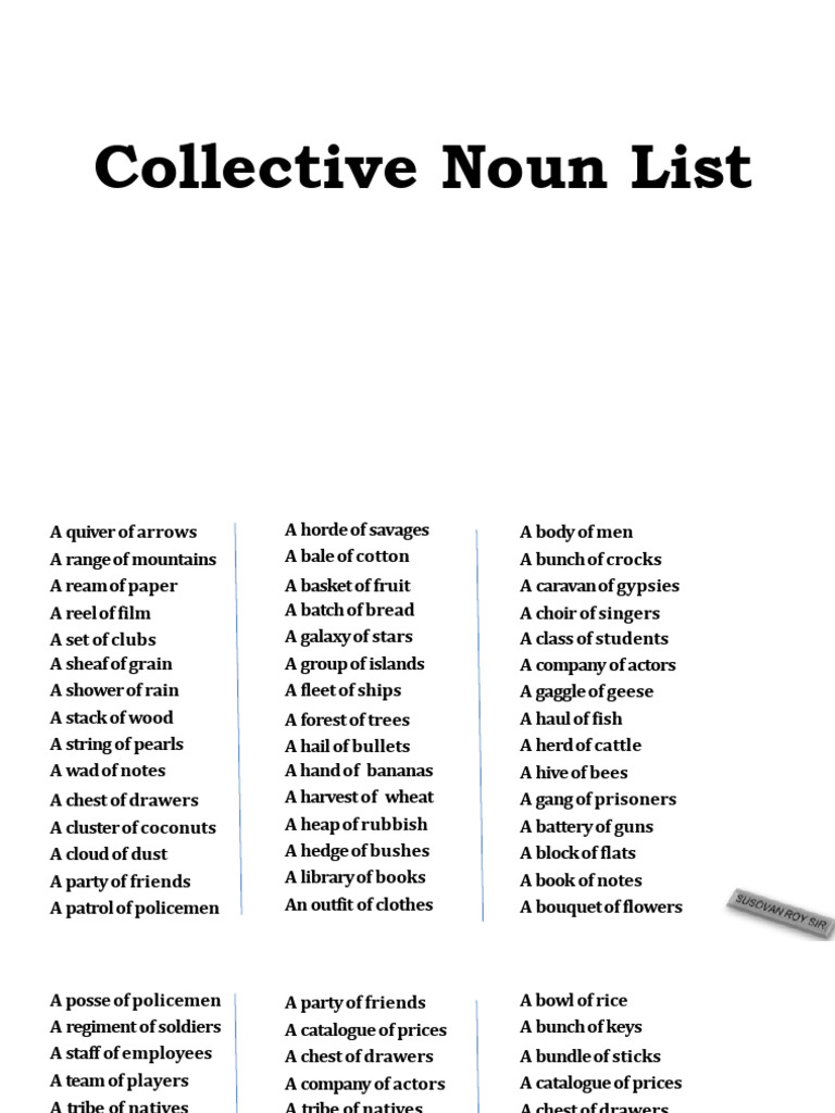 Collective Noun List | PDF