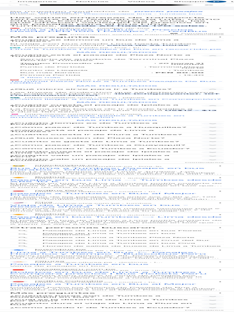 Preciopasajes Lima - Tumbes Bus - Buscar Con Goo 2 | PDF | Transporte