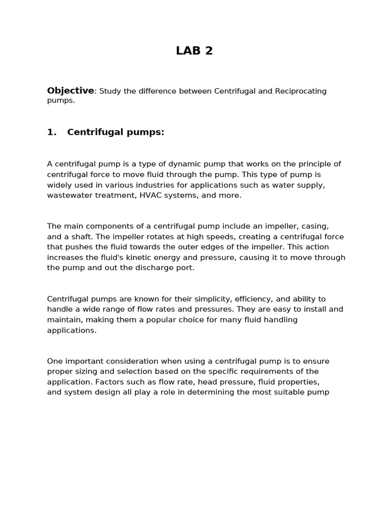 Lab 2 .. | PDF | Pump | Fluid Dynamics