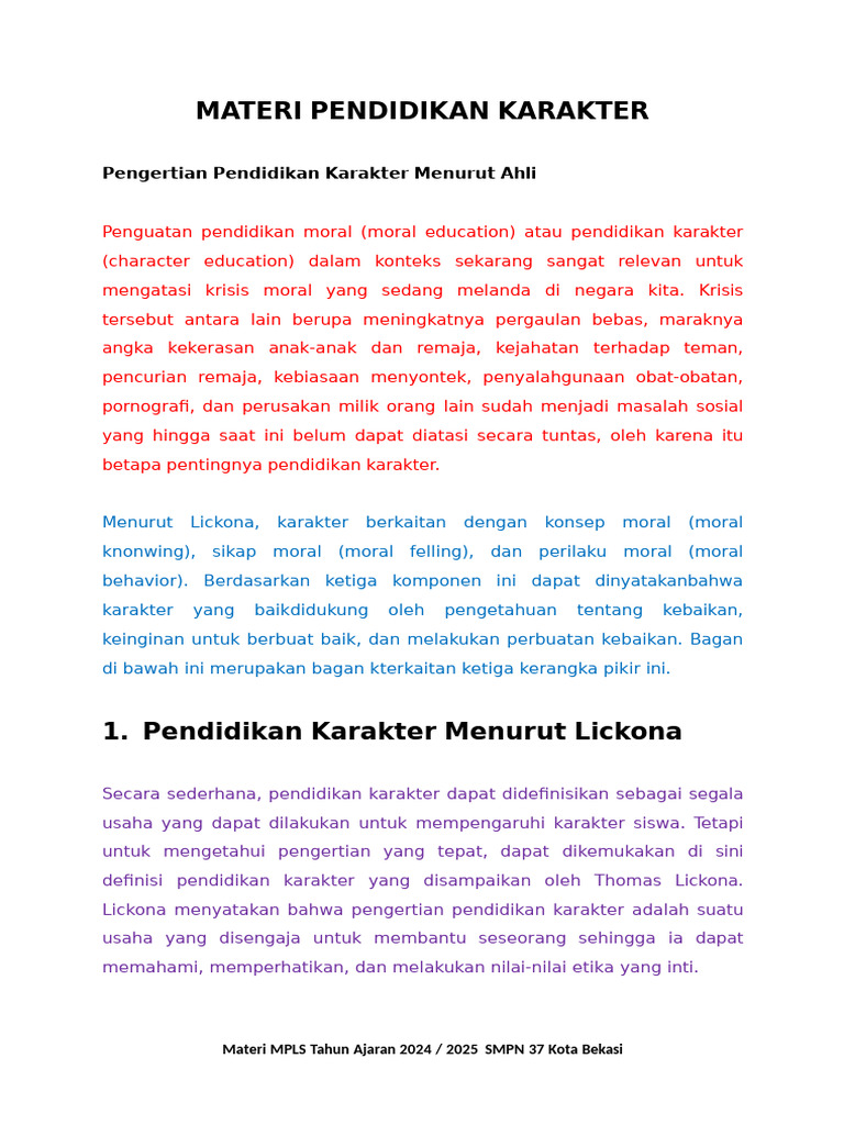 Materi 5 (Pendidikan Karakter) | PDF | Karier & Perkembangan