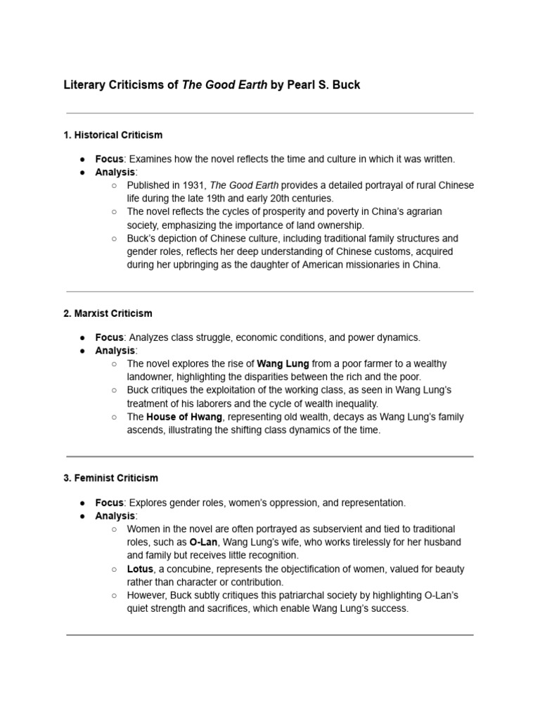 Critiques of The Good Earth | PDF | Social Ideologies | Discrimination