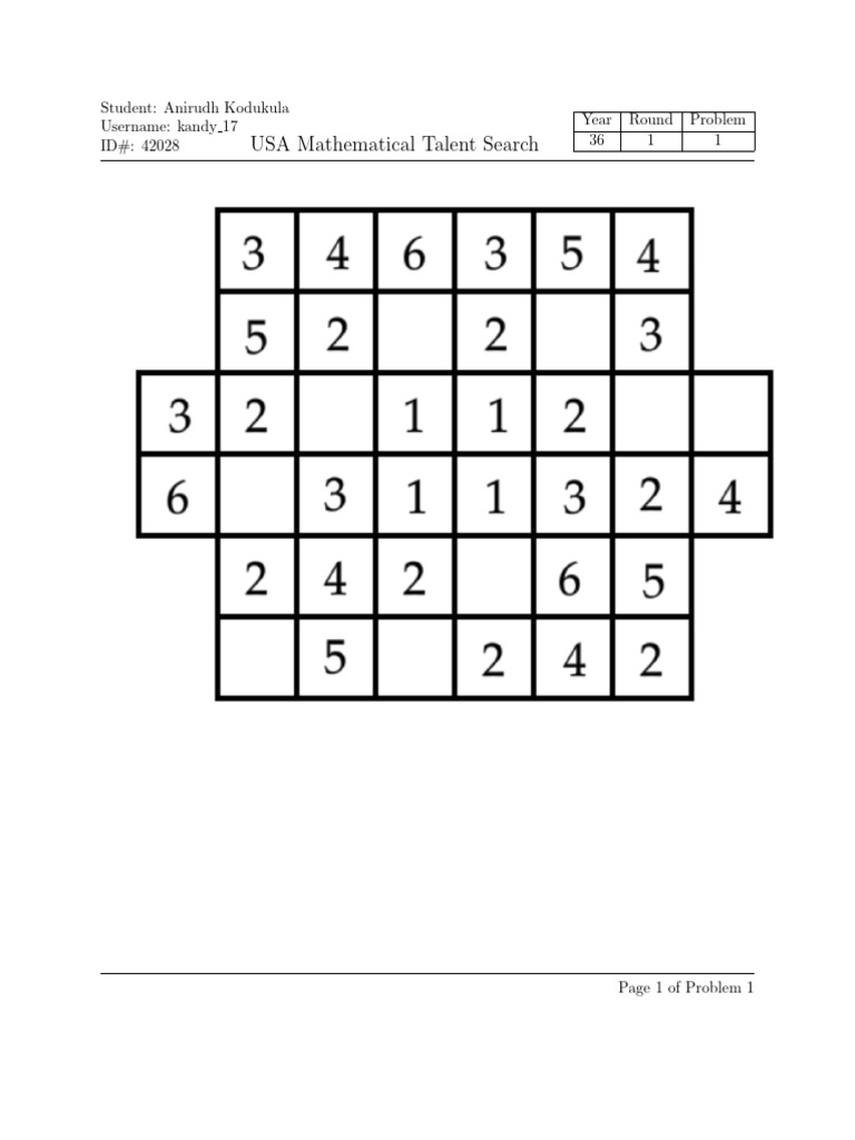 USAMTS 24 25 Round 1 | PDF | Vertex (Graph Theory) | Graph Theory
