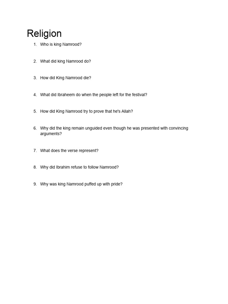 Religion - Lesson 1 | PDF | Travel