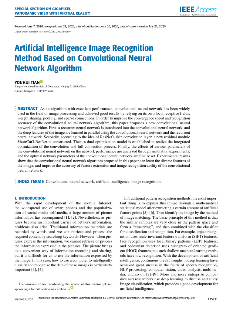 Artificial Intelligence Image Recognition Method Based On Convolutional Neural Network Algorithm ...