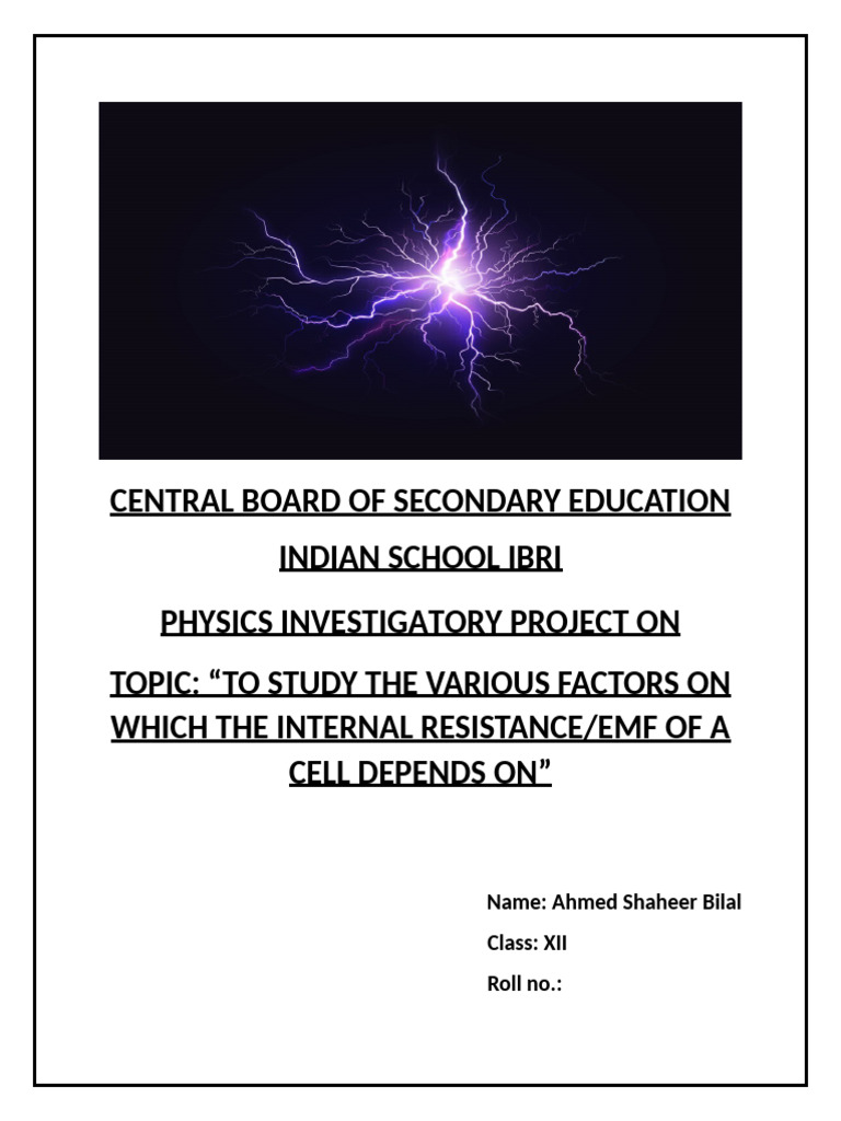 Physics Investigatory Project | PDF | Anode | Electrical Resistance And ...