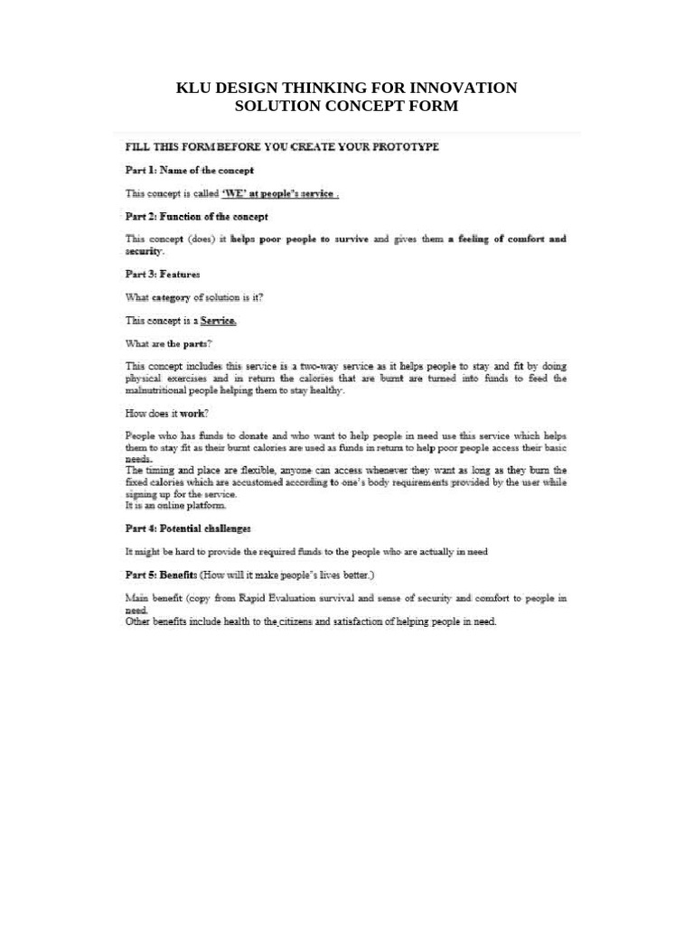 KLU Solution Concept Form | PDF