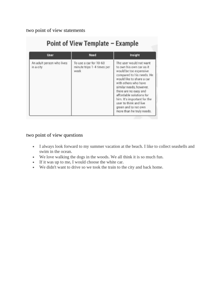 Group 56 Pov Statement & Pov Question | PDF