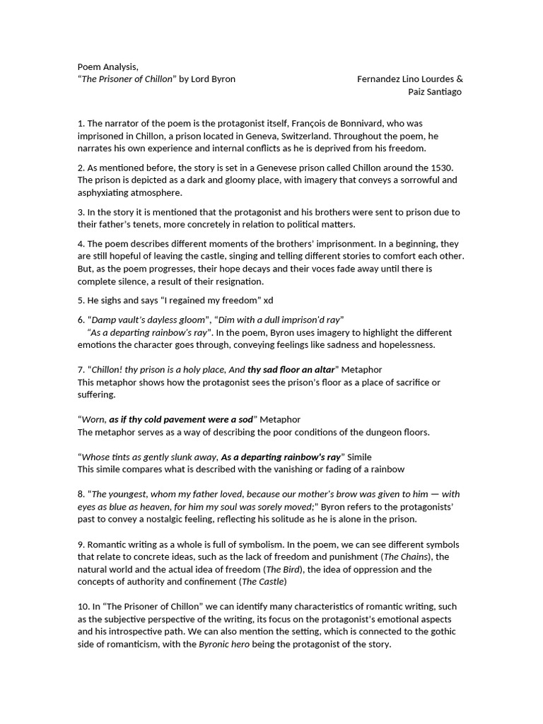 Poem Analysis | PDF | Romanticism