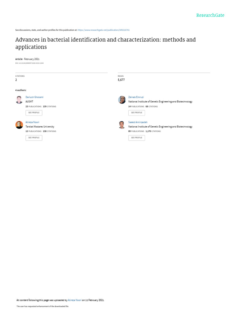 Advances in Bacterial Identification Methods | PDF | Polymerase Chain ...