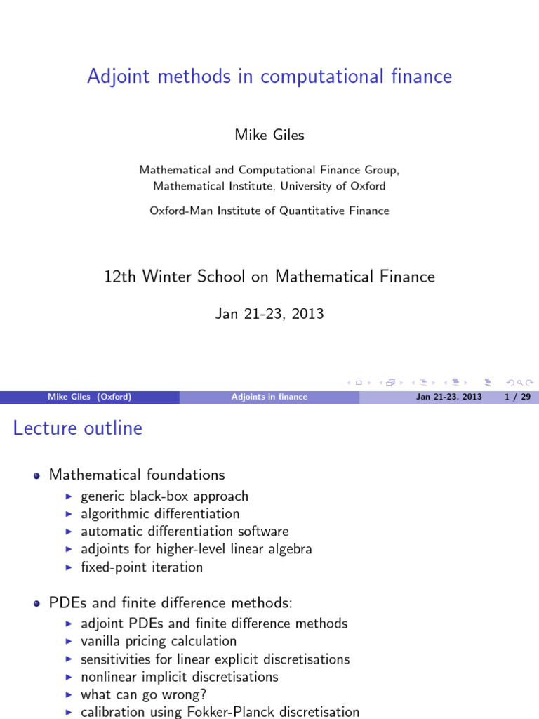 Notes - Mike Giles - Aad (Updated With More Accurate Notations) | PDF ...