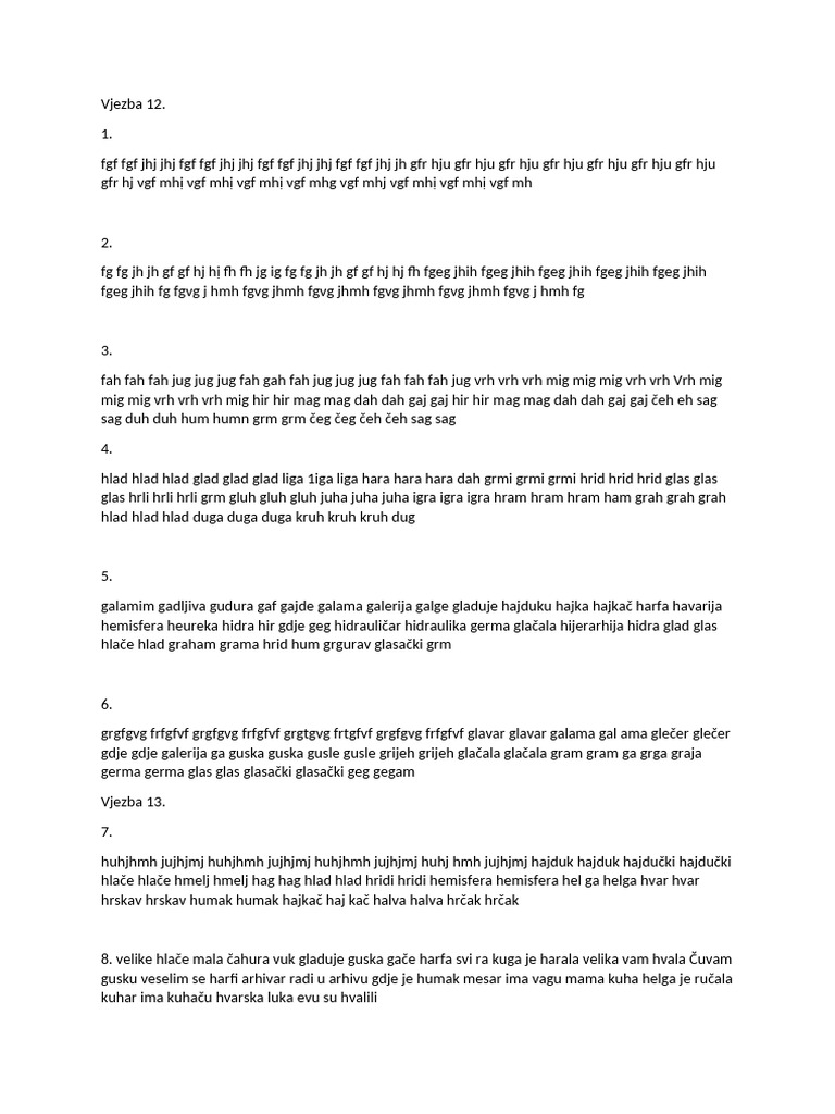 Zadatak Iz Daktilografije | PDF