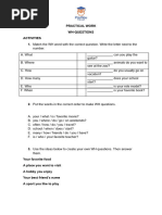 WH Questions English Exercises | PDF