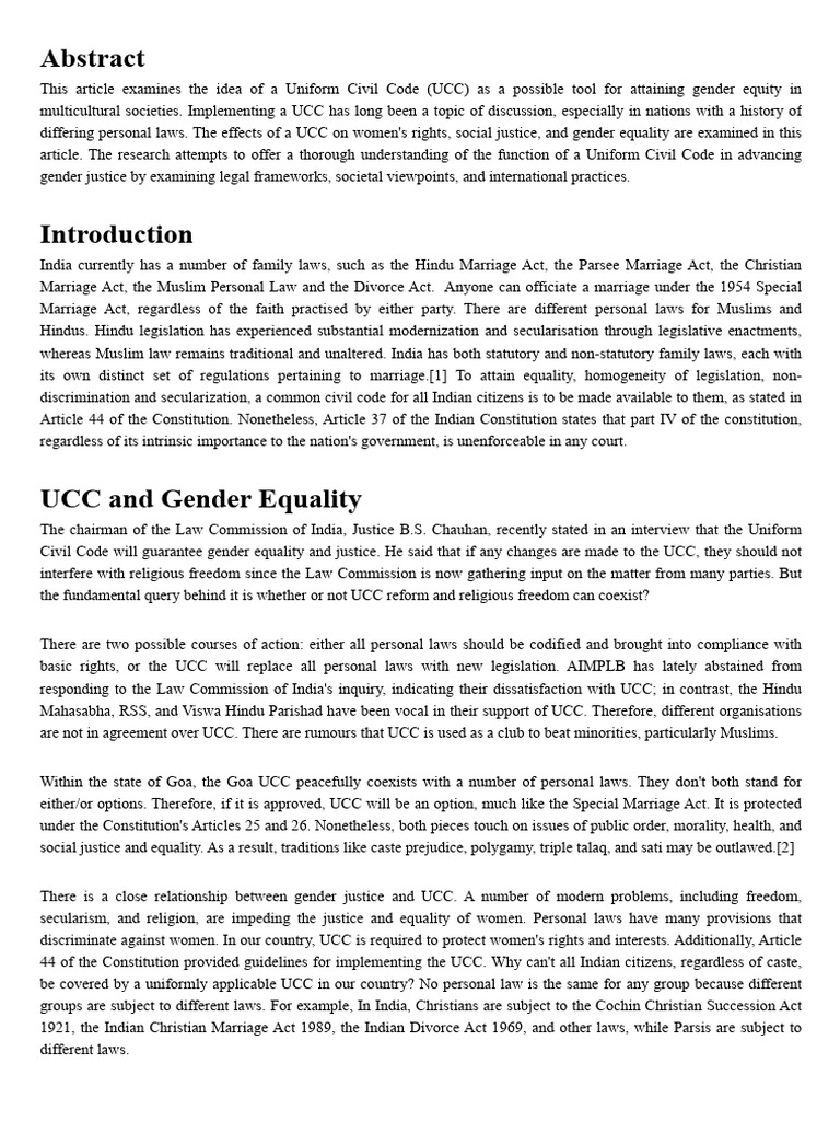 UCC | PDF | Sharia | Women In Islam