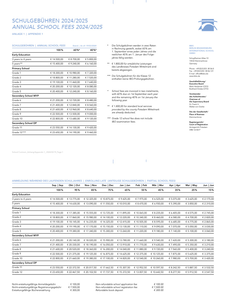 BBIS - School Fees - 2024 - 03 - 19 (1) BJB | PDF