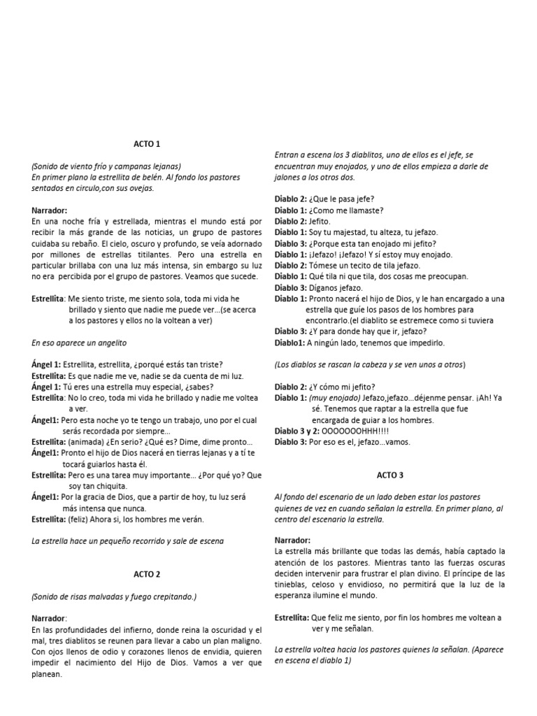 Estrellita de Belén (Actos Con Intro) 2columnas | PDF | Diablo ...