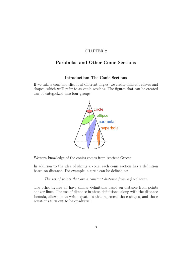 Algebra 2: Parabolas and Other Conic Sections | PDF | Differential ...