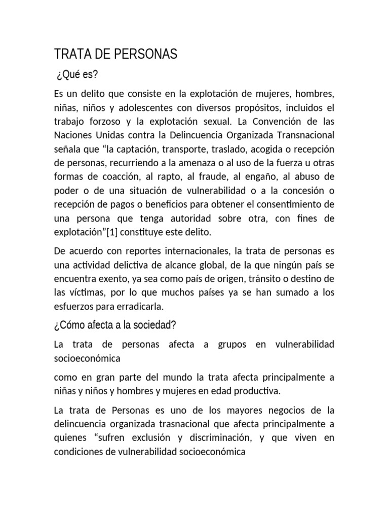 Impacto Global de la Trata de Personas | PDF | Política | Estilo de vida