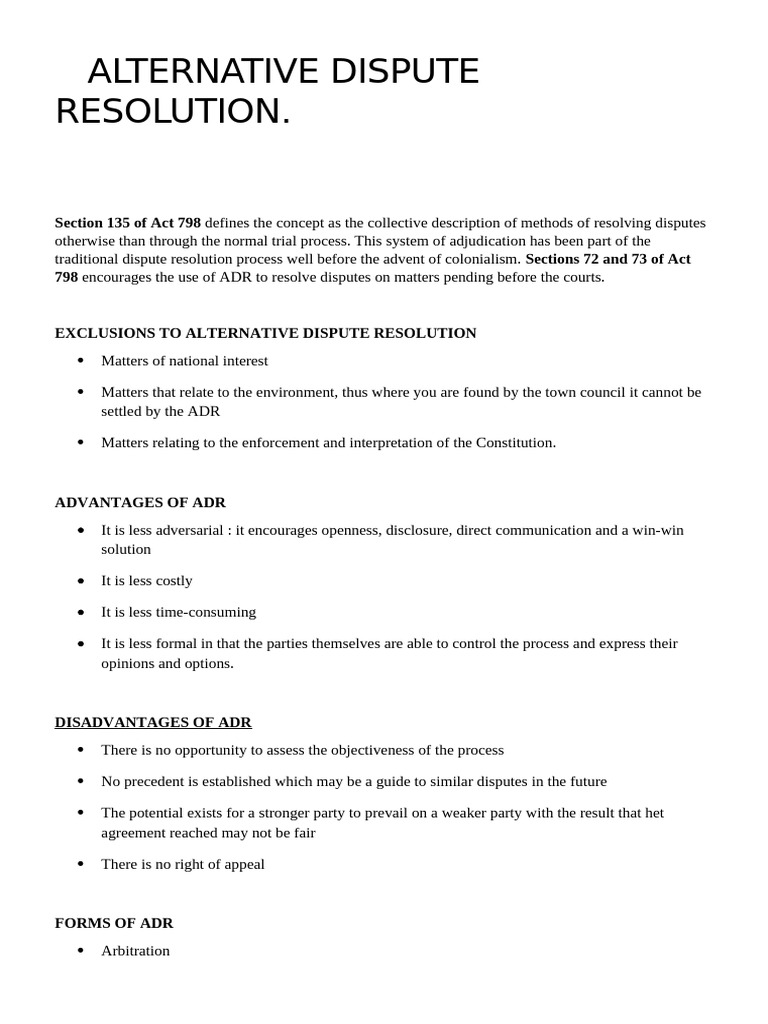 Alternative Dispute Resolution | PDF | Alternative Dispute Resolution ...