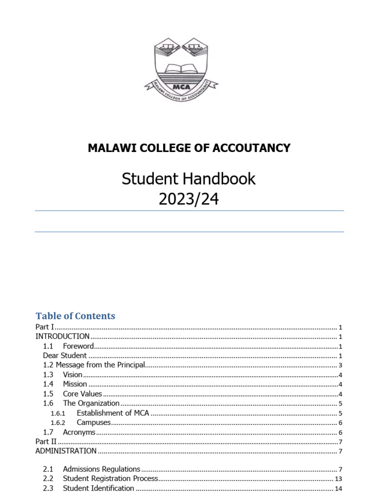 Malawi College of Accountancy Handbook | PDF | Bachelor's Degree ...
