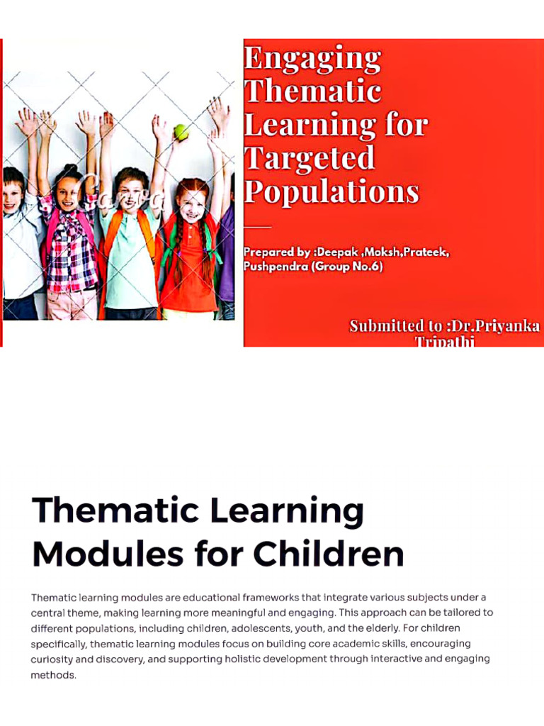 Thematic Learning Modules by Group - 6 | PDF