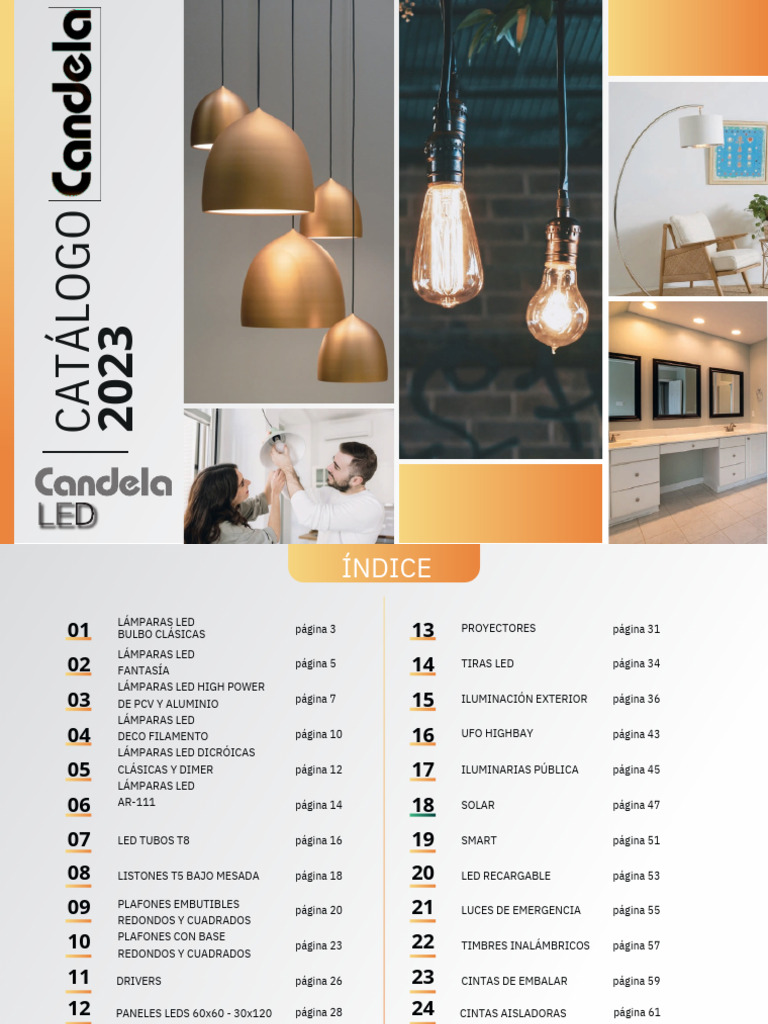 Catalogo Candela Led 2024 PDF | PDF | Diodo emisor de luz | Ligero