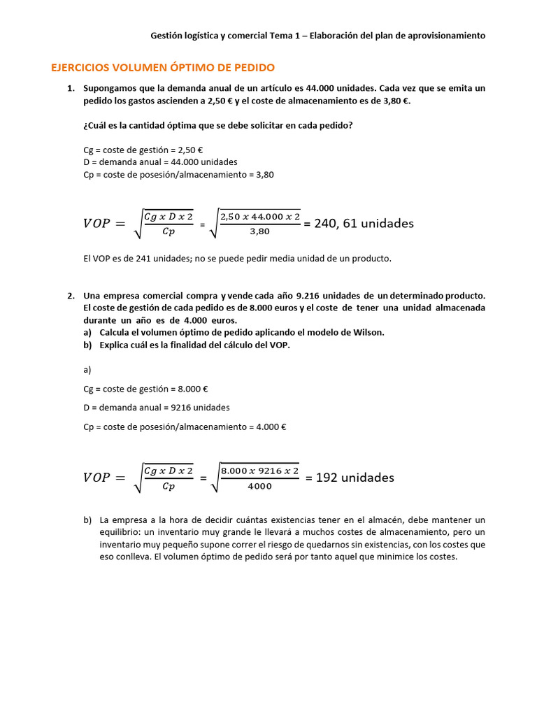 Solución Ejercicios Tema 1 VOP | PDF | Economias | Business