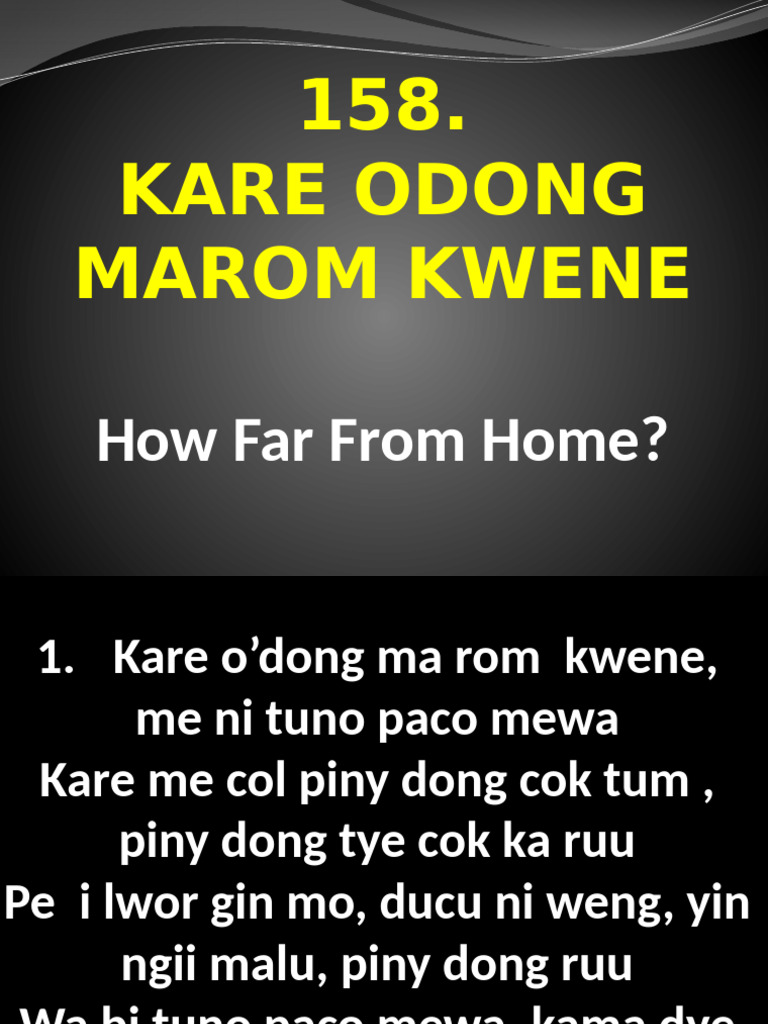 158. Kare Odong Marom Kwene. | PDF