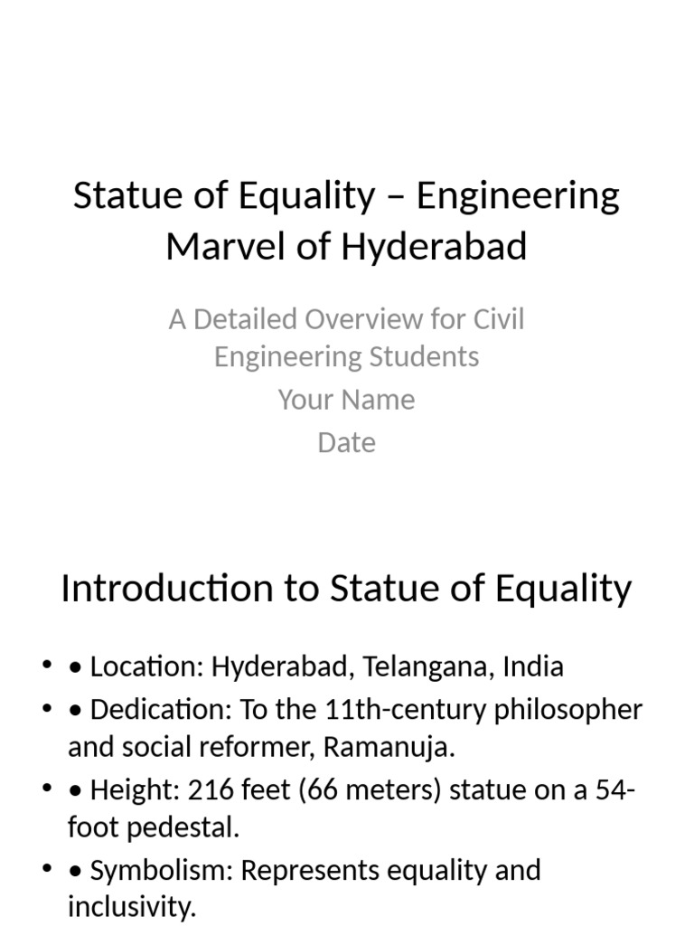 Statue of Equality Hyderabad Civil Engineering Presentation | PDF ...