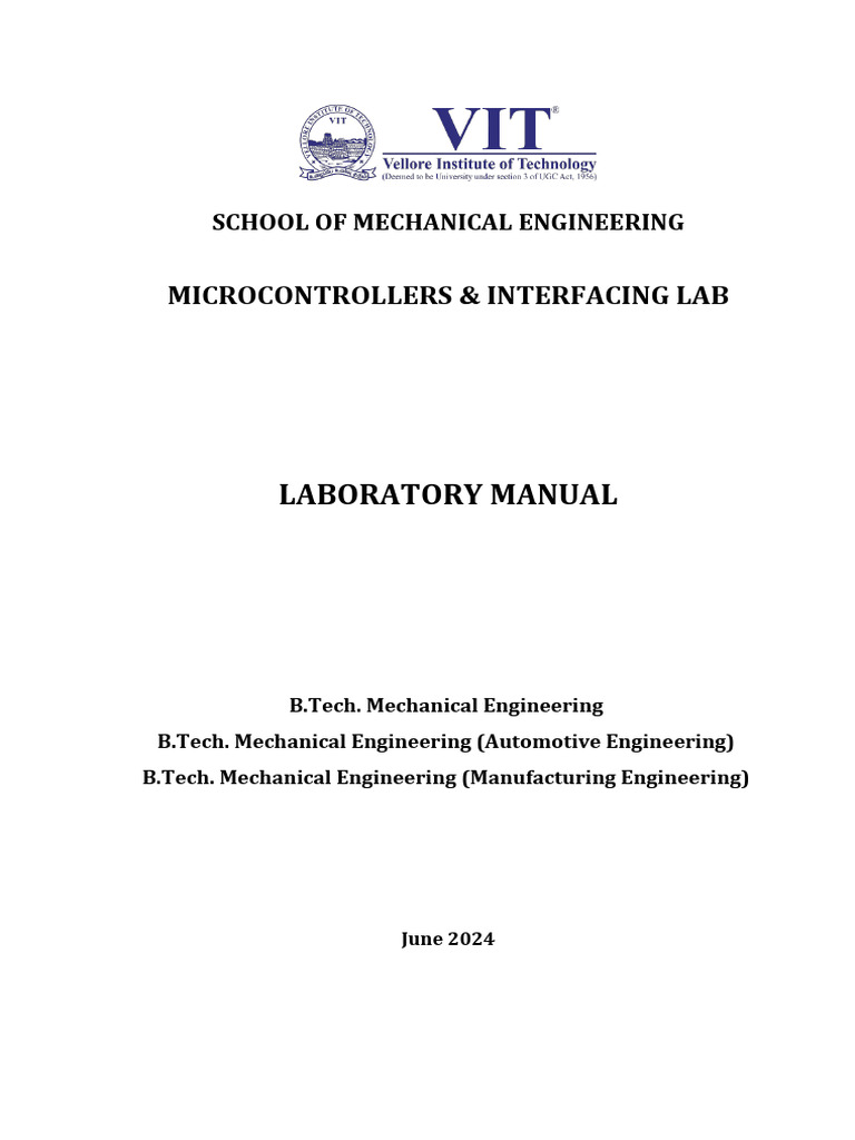 Control System Lab Manual | PDF | Microcontroller | Embedded System