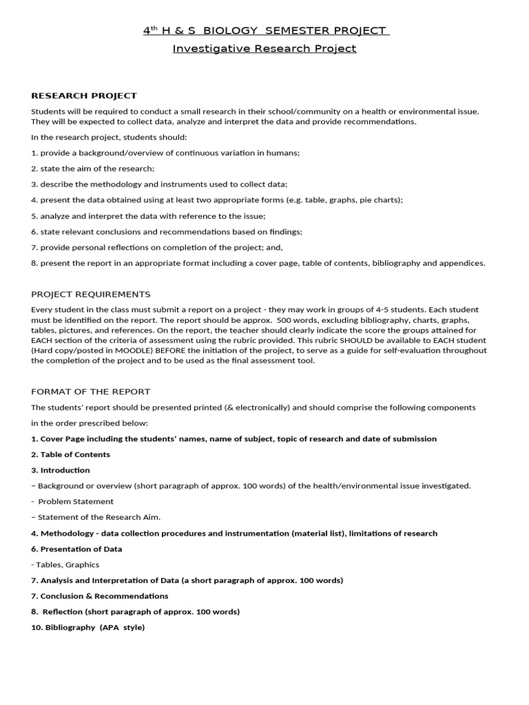 HSB 4th Project Rubric Students | PDF | Rubric (Academic) | Data