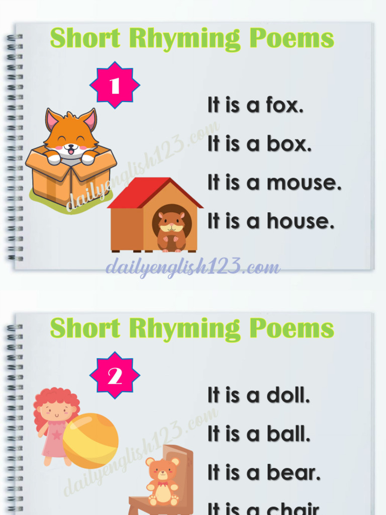 Short Rhyming Poems 25pages | PDF