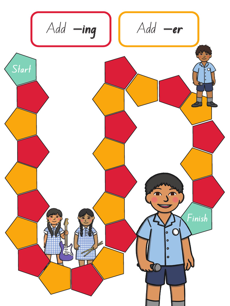 Adding - Ing and - Er Board Game | PDF