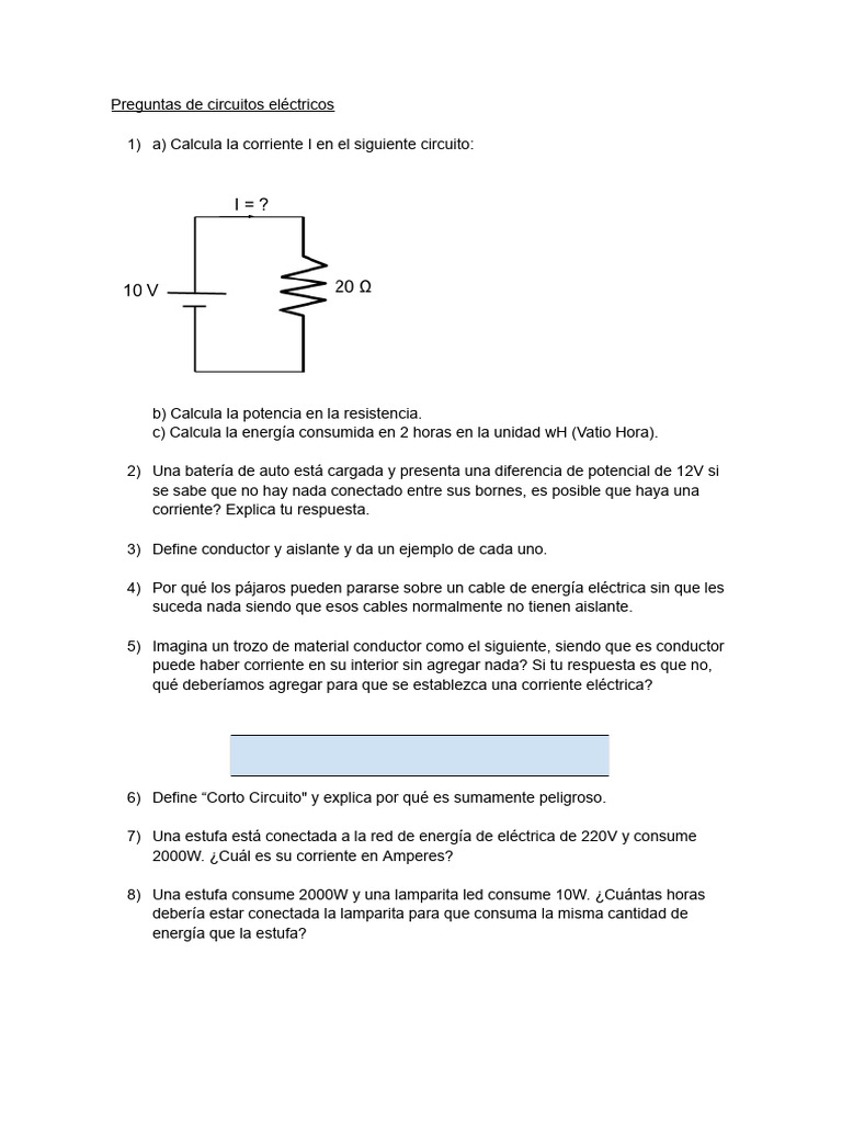 Preguntas de Circuitos Electricos | PDF