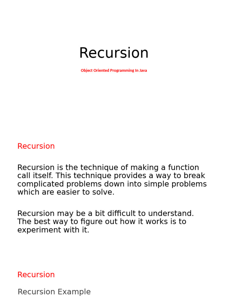 Lecture 17 - Recursion | PDF | Mathematical Logic | Computer Engineering Lecture 17 - Recursion | PDF | Mathematical Logic | Computer Engineering