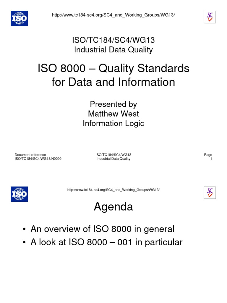 ISO 8000: Industrial Data Quality Standards | PDF | Information ...