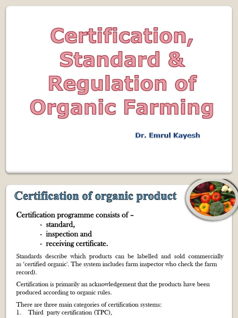 Organic Farming Certification Overview | PDF | Organic Farming | Crop ...