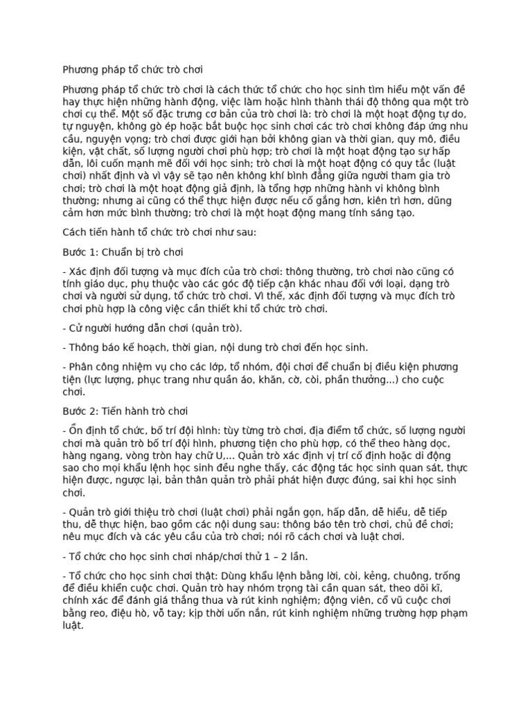Phương Pháp T CH C Trò Chơi | PDF