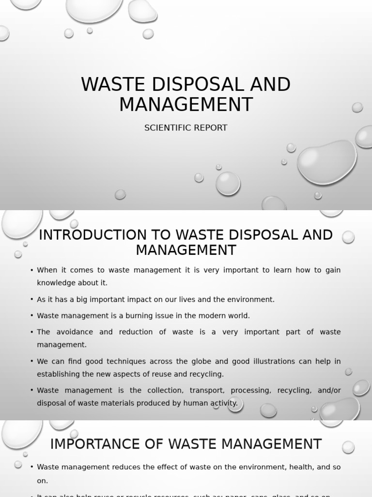 Waste Disposal and Management | PDF | Waste Management | Waste