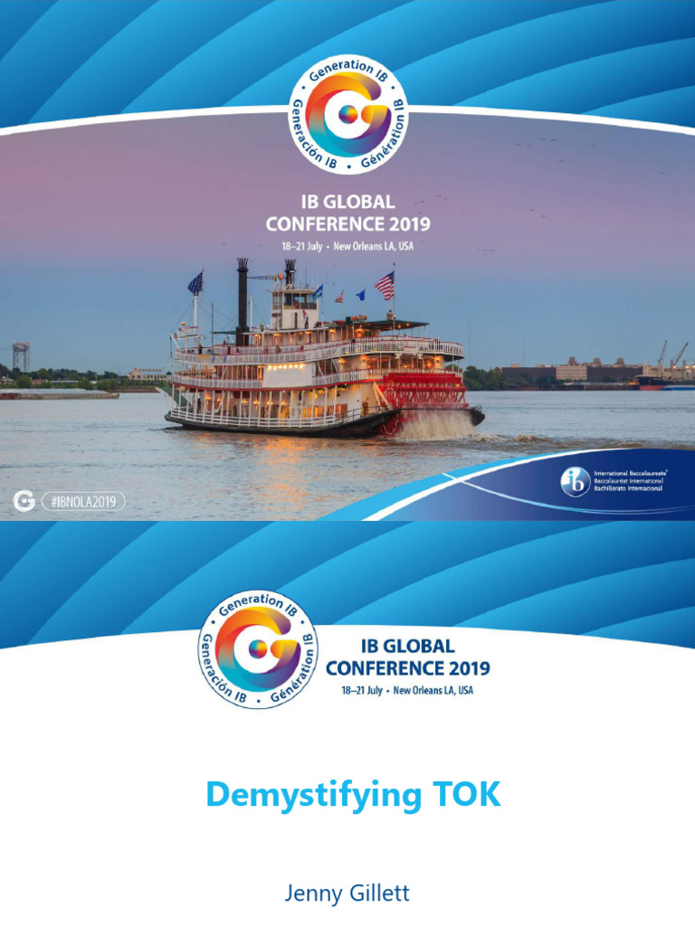 2019 TOK General Introduction-Jenny Gillett | PDF | Knowledge | Reason 2019 TOK General Introduction-Jenny Gillett | PDF | Knowledge | Reason