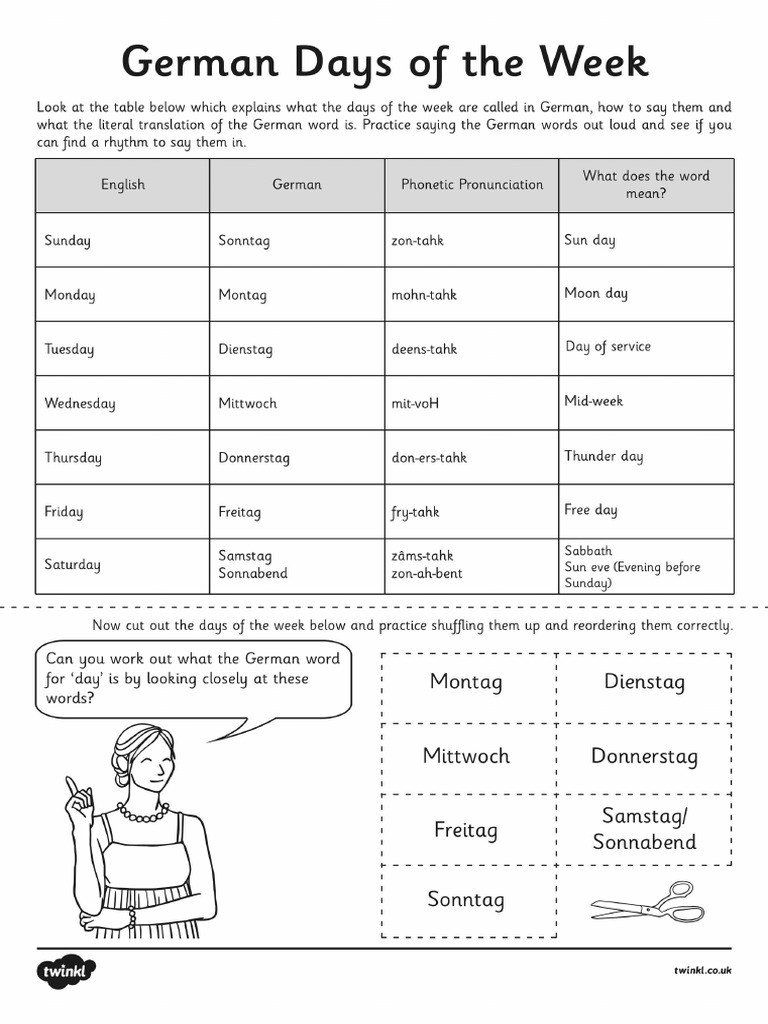 T2 L 138 German Days of The Week | PDF