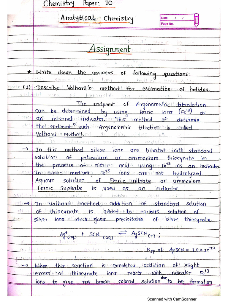 Chemistry-10 Assignment (Sem-6) | PDF