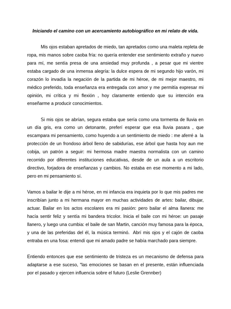 Mi Relato Autobiografico Dorangela | PDF | Aprendizaje | Experiencia