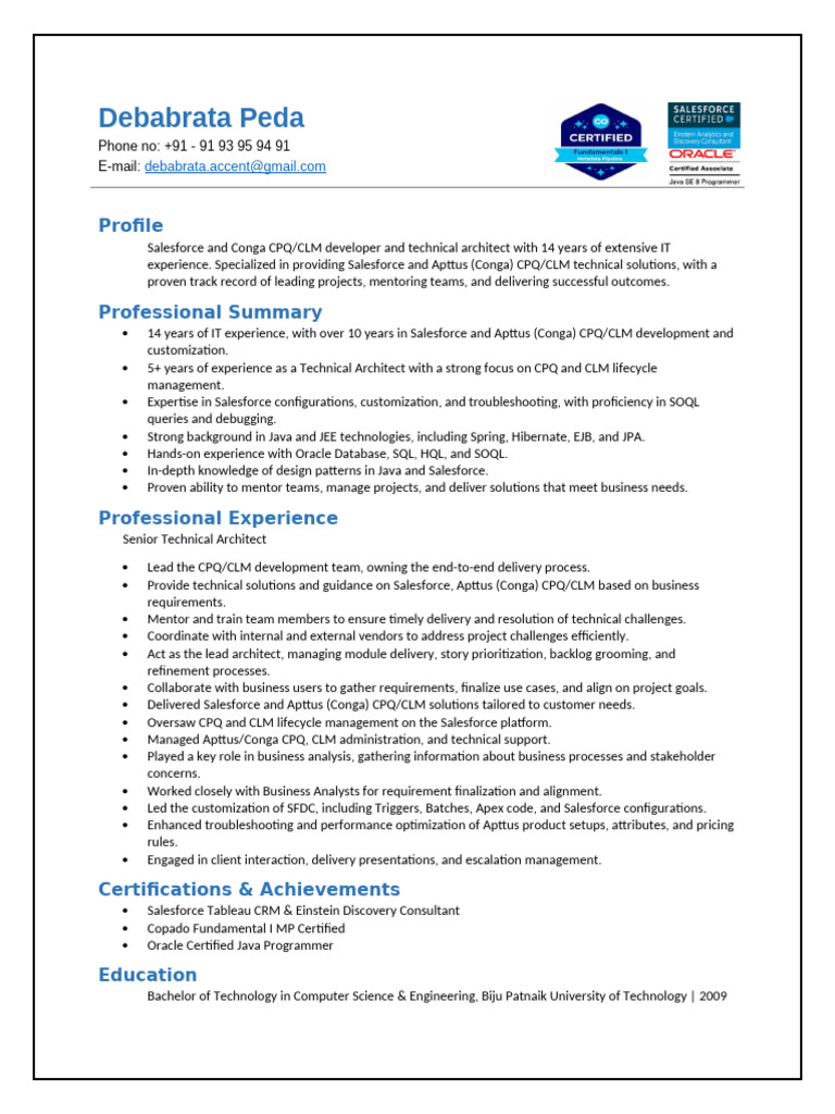DEBABRATA PEDA CV | PDF | Java (Programming Language) | Web Service