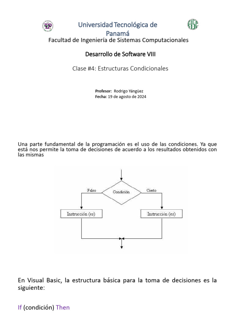 Clase #4 Estructuras Condicionales | PDF | Informática | Ingeniería de ...