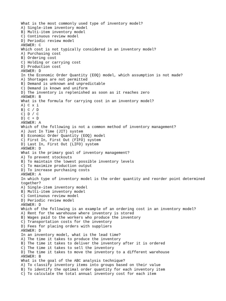 Chapter 5 Pdf Inventory Logistics