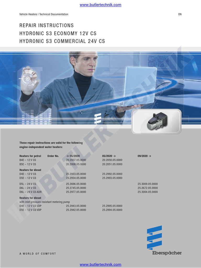 Eberspacher Espar Hydronic s3 D4e D5e Cs Repair Manual | PDF | Fuse ...