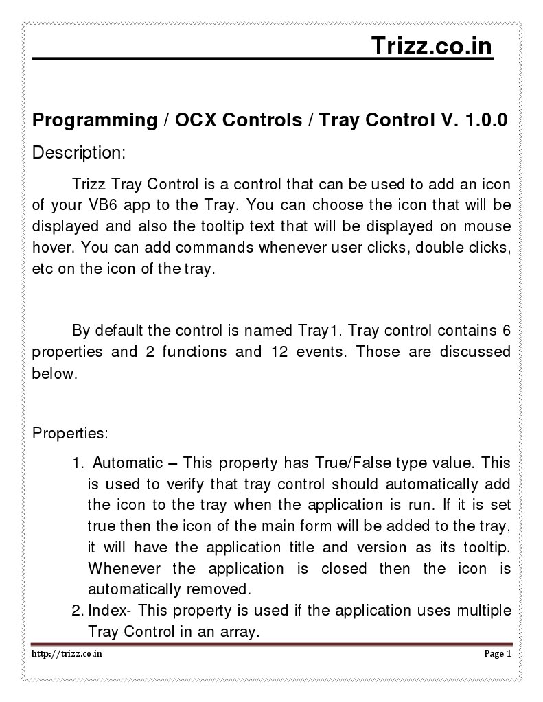 Trizz Tray Control Readme | PDF | Icon (Computing) | Computer Programming