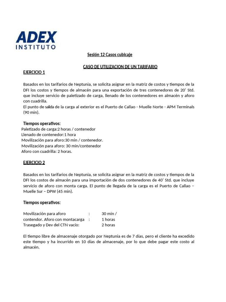 Sesión 12 Casos Cubicaje | PDF