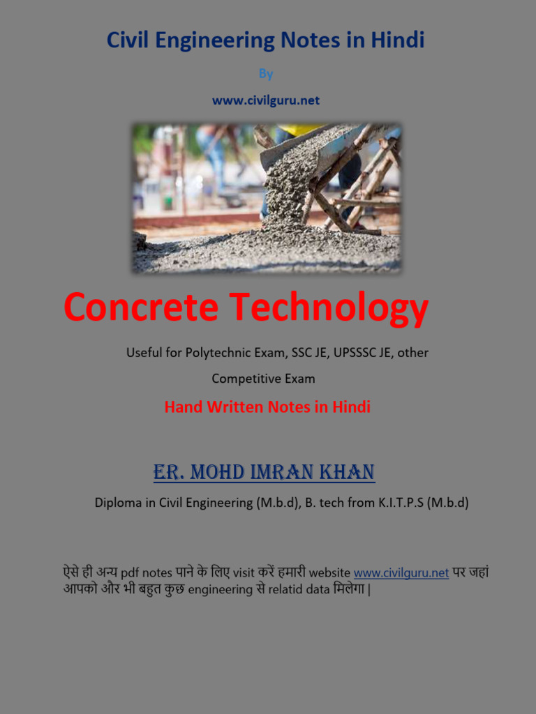 Concrete Technology Notes PDF | PDF | Technology & Engineering